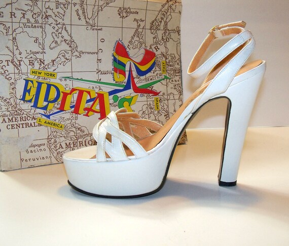 Authentic 70s Vintage Platform Sky High Heel Elditas… Gem