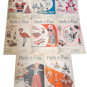 8 VINTAGE Pack-o-fun Scrap Craft Magazines 1966-1967 Halloween ...