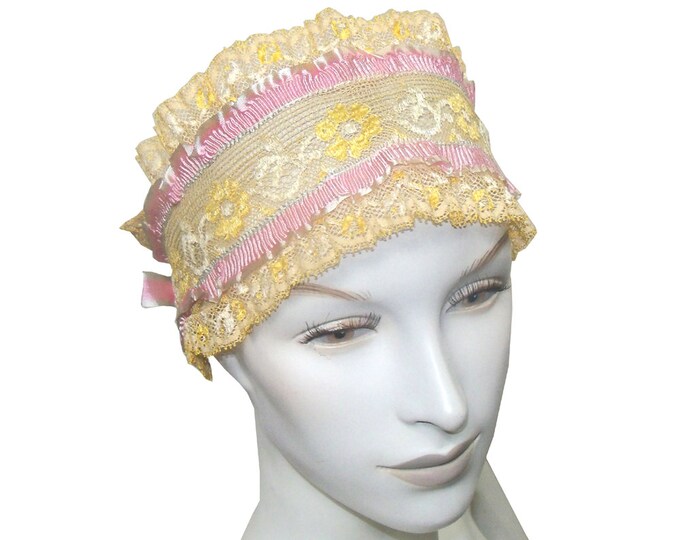 Antique 1920s Flapper Boudoir Bandeau Band Cream Lace With Silk Trim ...
