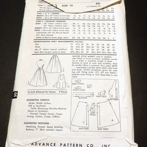 Vintage 1950s Woman's Day ADVANCE Pattern 8113 Halter, Wrap, Full Skirt ...