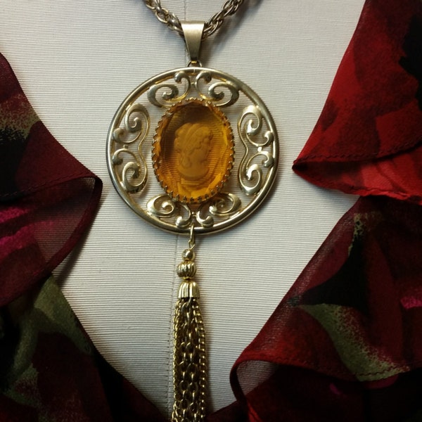 Amber Glass Cameo - Etsy