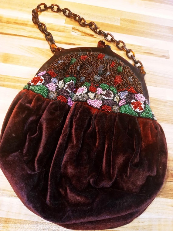 Vintage Bag Victorian Style Lace Ribbon Embellished B… - Gem