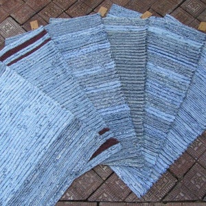 SUPER SOFT Denim Chenille Throw Rug / 24 X 36 / Recycled Blue Jeans ...