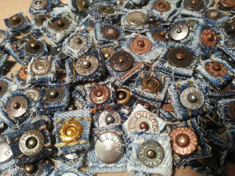 100 RIVETS Reclaimed Blue Jean RIVETS Designer Names Great - Etsy