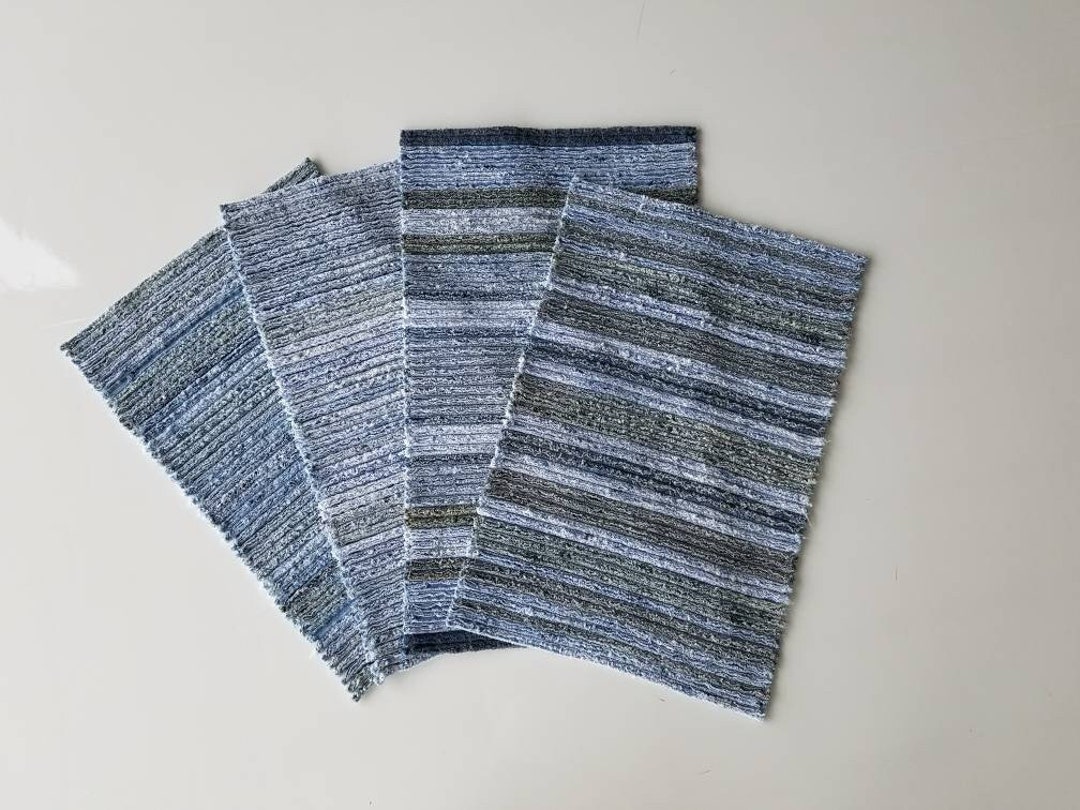 SUPER SOFT Denim Chenille Throw Rug / 24 X 36 / Recycled Blue Jeans ...
