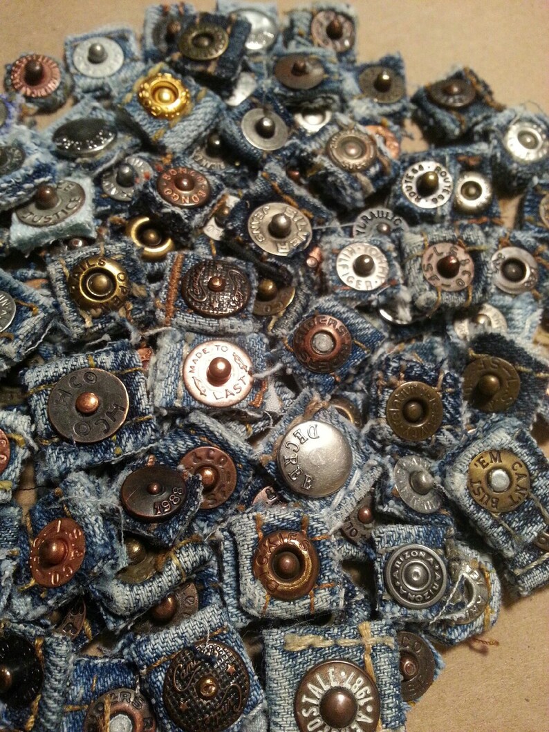100 RIVETS Reclaimed Blue Jean RIVETS Designer Names Great - Etsy