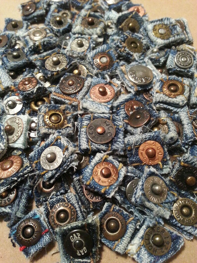 100 RIVETS Reclaimed Blue Jean RIVETS Designer Names Great - Etsy