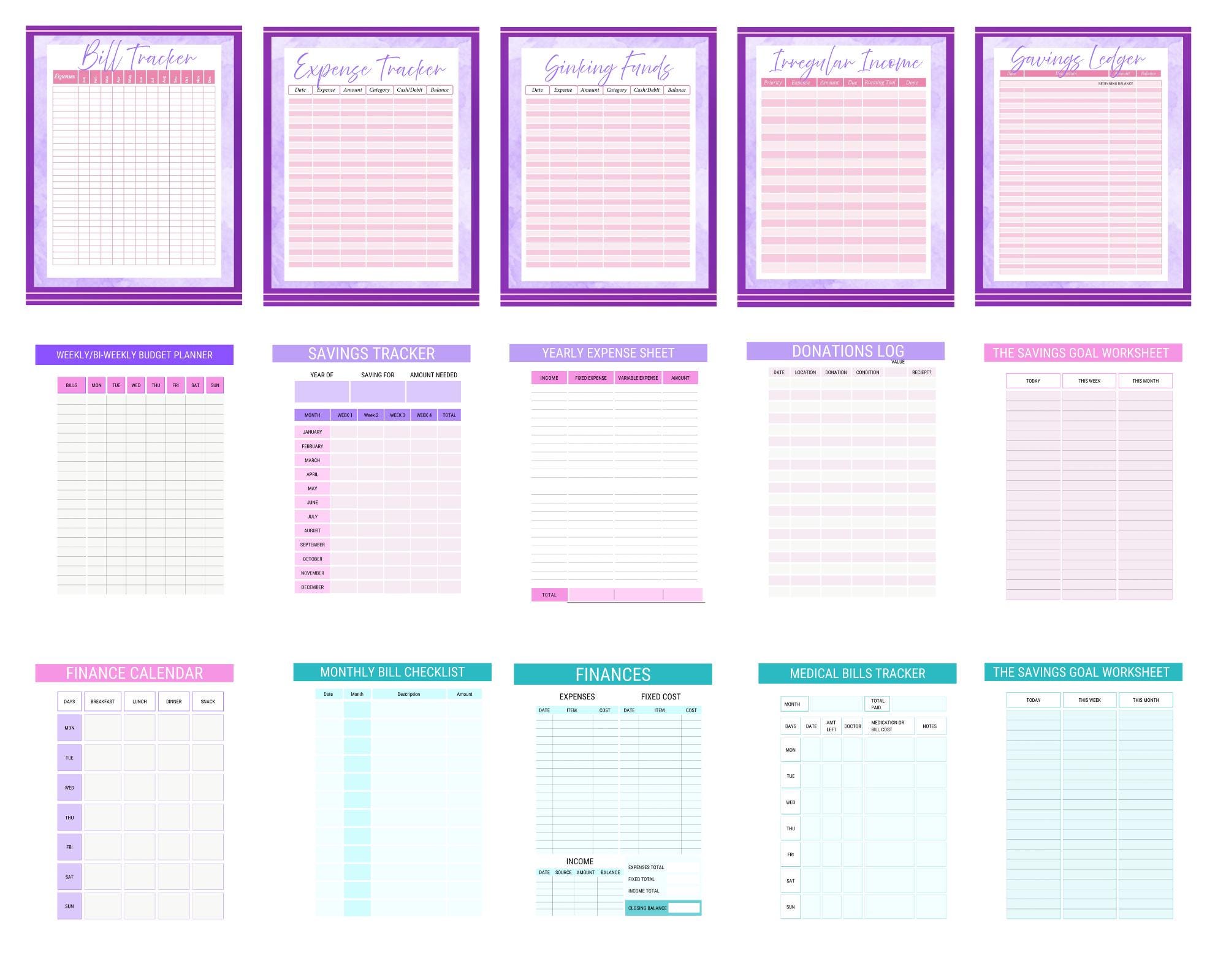 Editable Financial Budget Planner Canva Template | Printable PDF ...