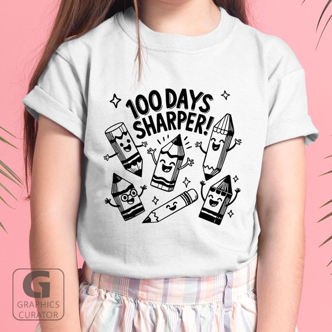 100 Days Sharper SVG, School Milestone PNG Funny Classroom Digital Cut ...