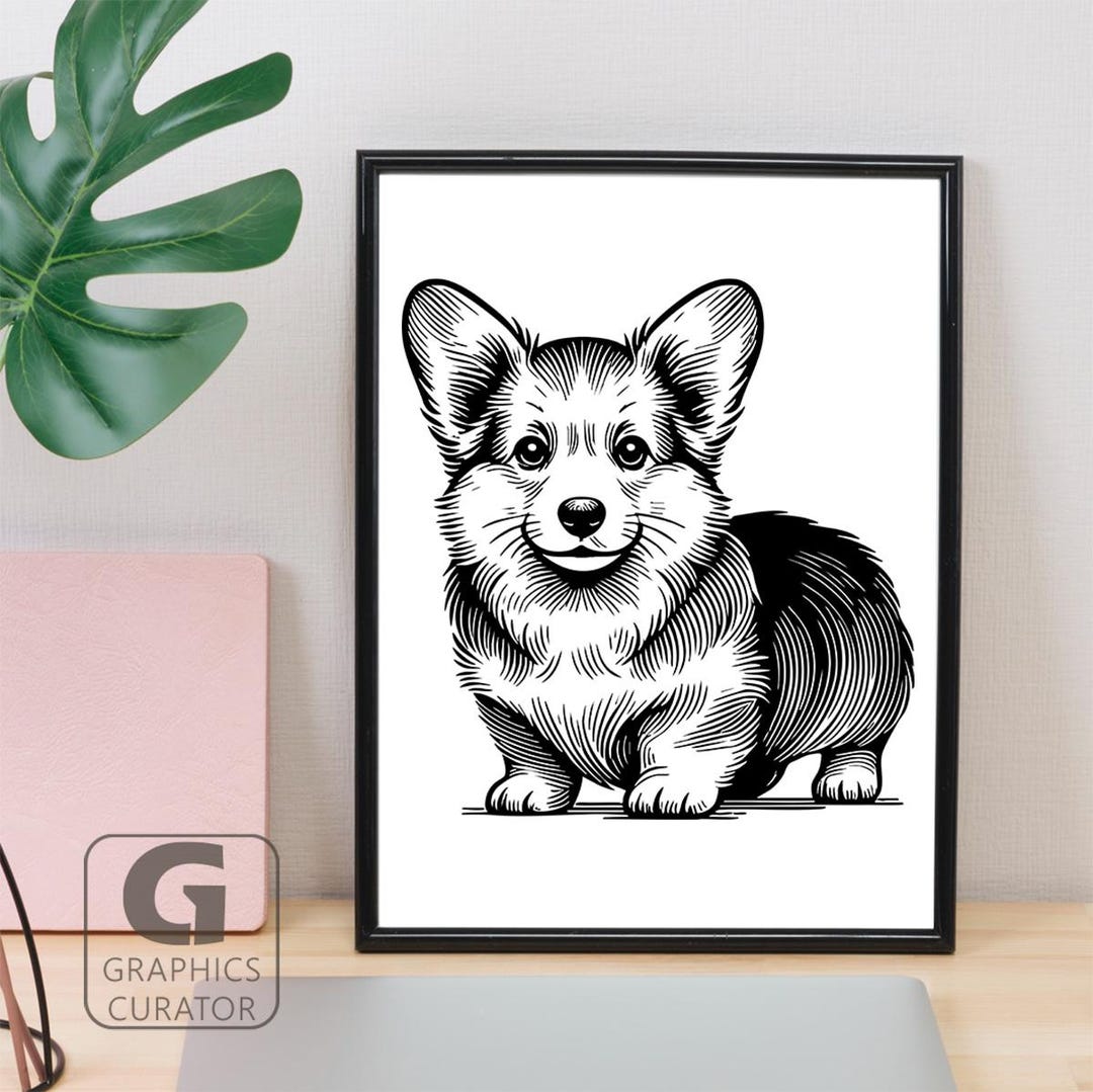 Cute Corgi SVG, Adorable Corgi Print PNG, Digital Cut File for Cricut ...
