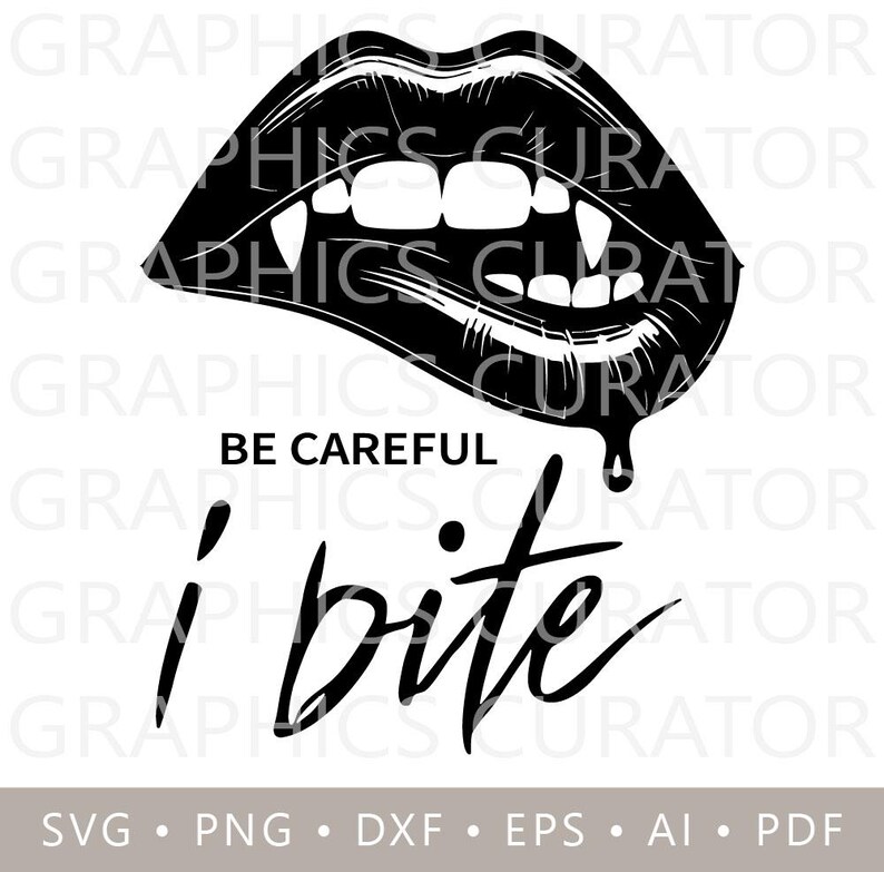 I Bite Vampire Fangs SVG PNG Vector Clipart Printable PDF Fantasy ...