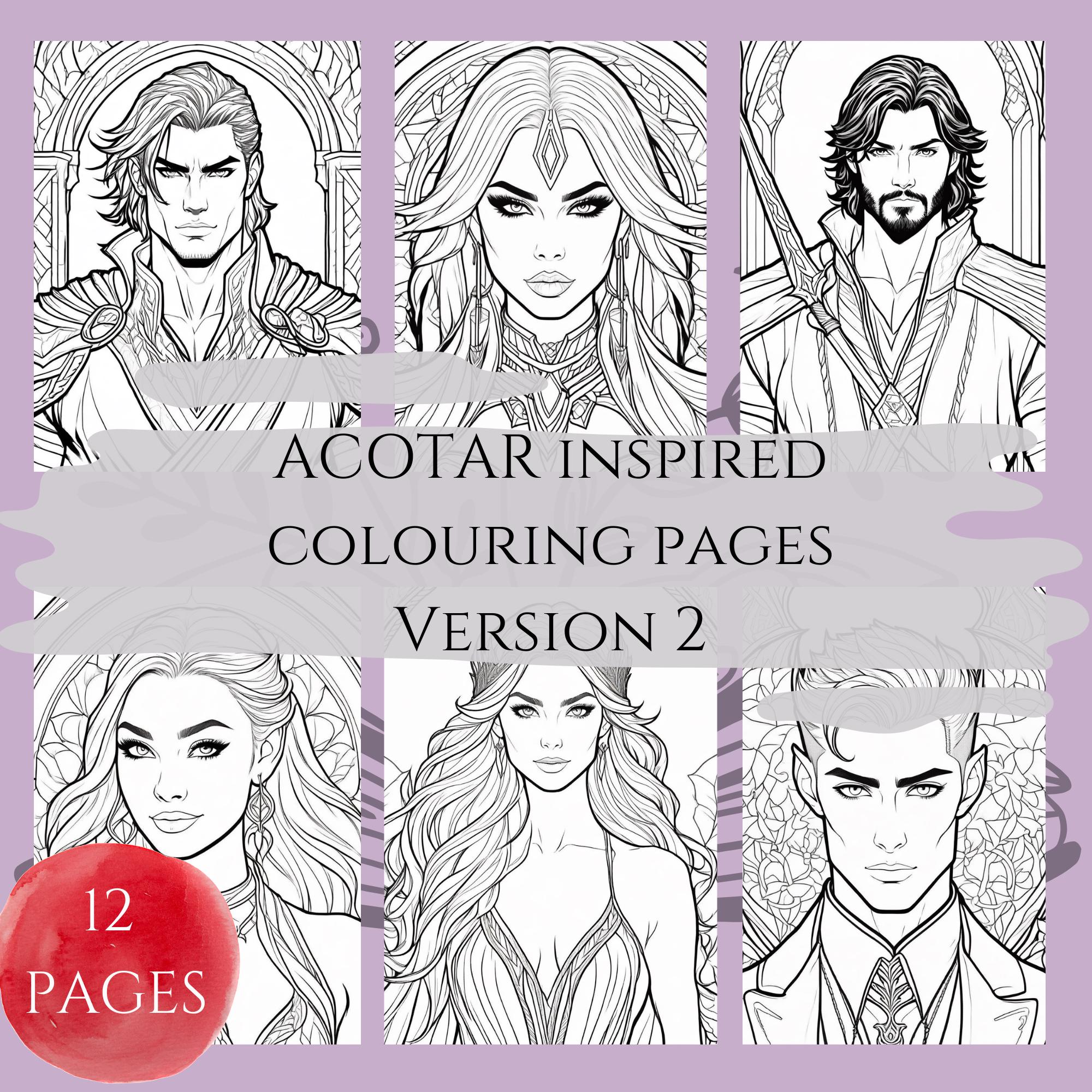 ACOTAR Colouring Pages, 12 ACOTAR Inspired Fantasy Designs, A Court of ...
