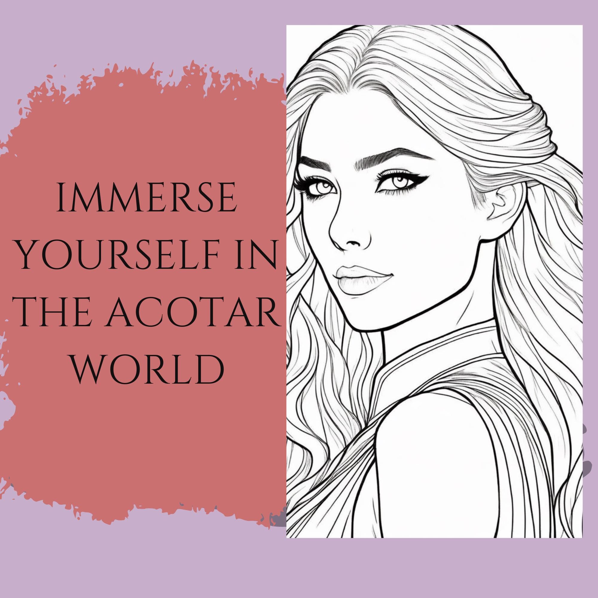 ACOTAR Inspired Character Colouring Pages, Fantasy Designs (PDF ...