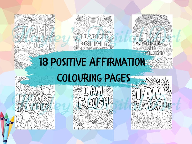 Positive Affirmation Colouring Pages - Positive Mental Health Colouring ...