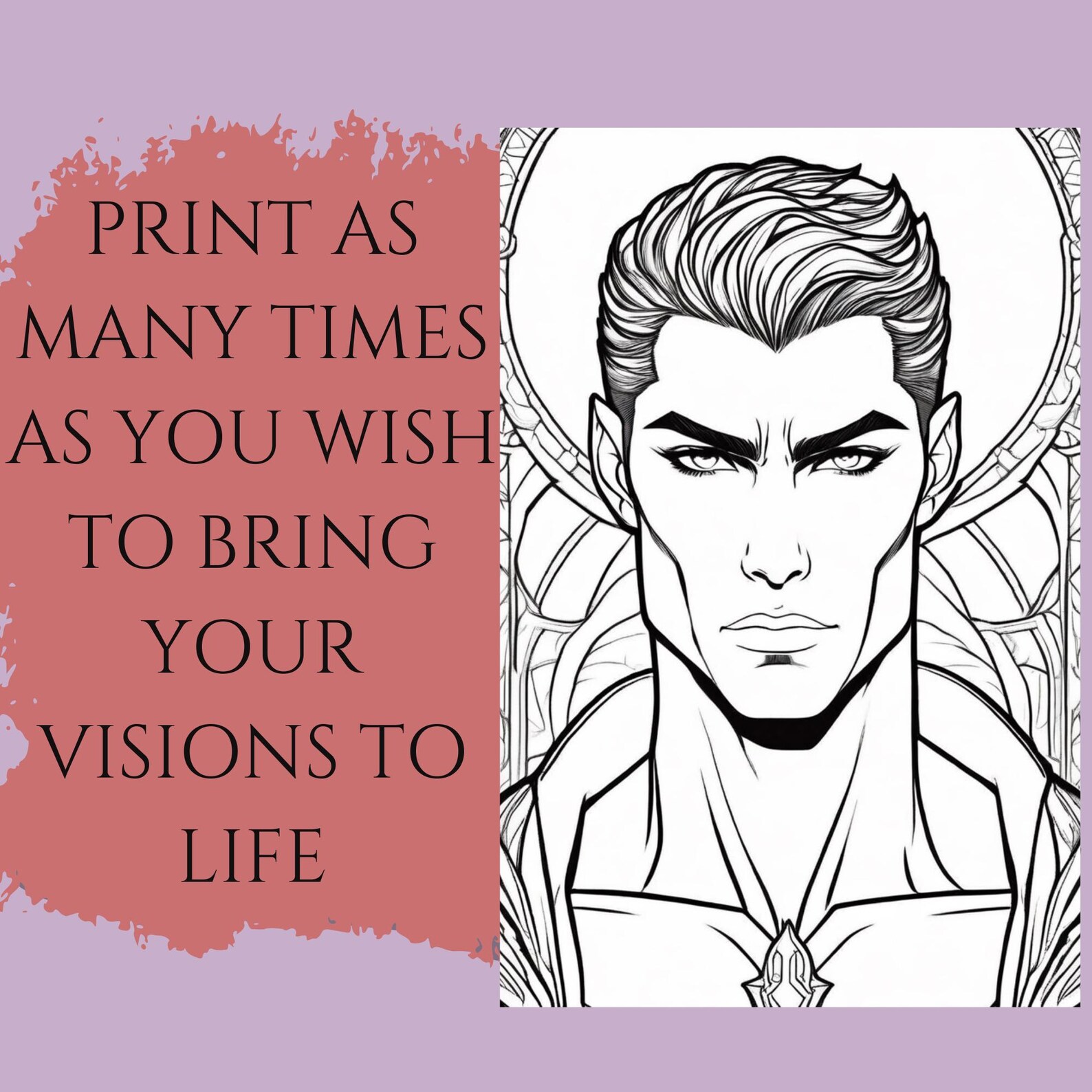 ACOTAR Inspired Character Colouring Pages, Fantasy Designs (PDF ...