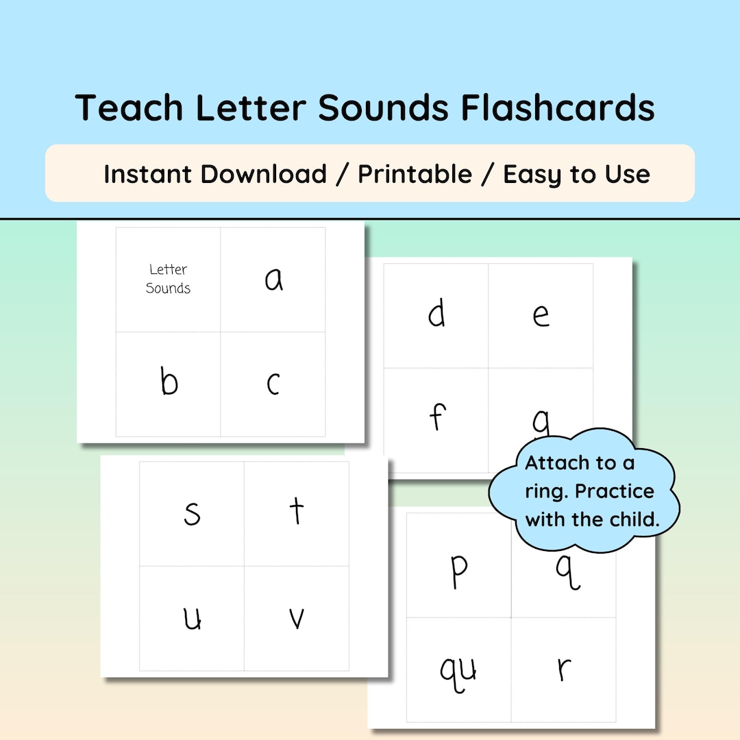 Letter Sounds Cards to Aid Reading, Phonics, Letter Recognition, Letter ...