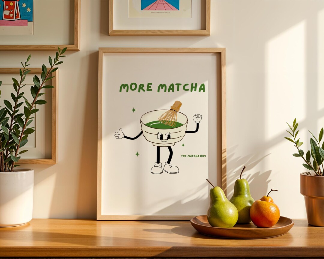 Matcha Boy Art Print | Cute Cartoon Graphic (digital Download) - Etsy