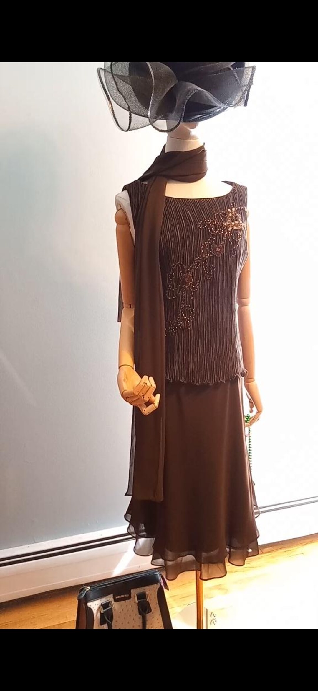 Brown Church Dress, Mother of the Bride Gown, Beaded One Piece ...