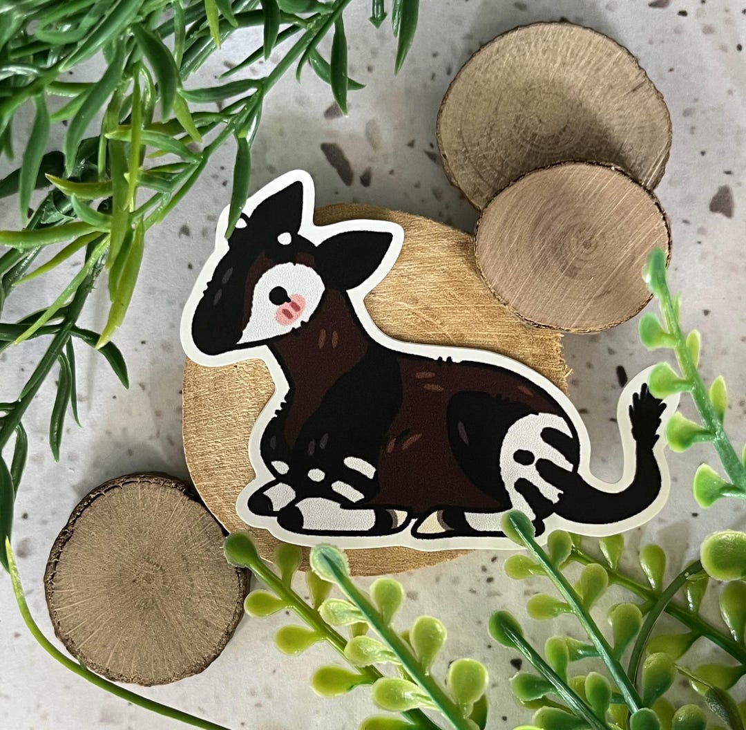 Okapi Vinyl Sticker- Silly Synapsida Orignal Art - Etsy
