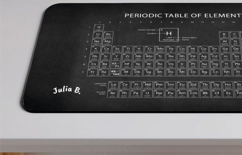 Periodic Table of Elements Personalized Desk Mat | Chemistry Study Mousepad With Anti-slip ...