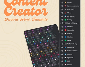 Simplistic Streamer & Content Creator Discord Server Template - Great ...