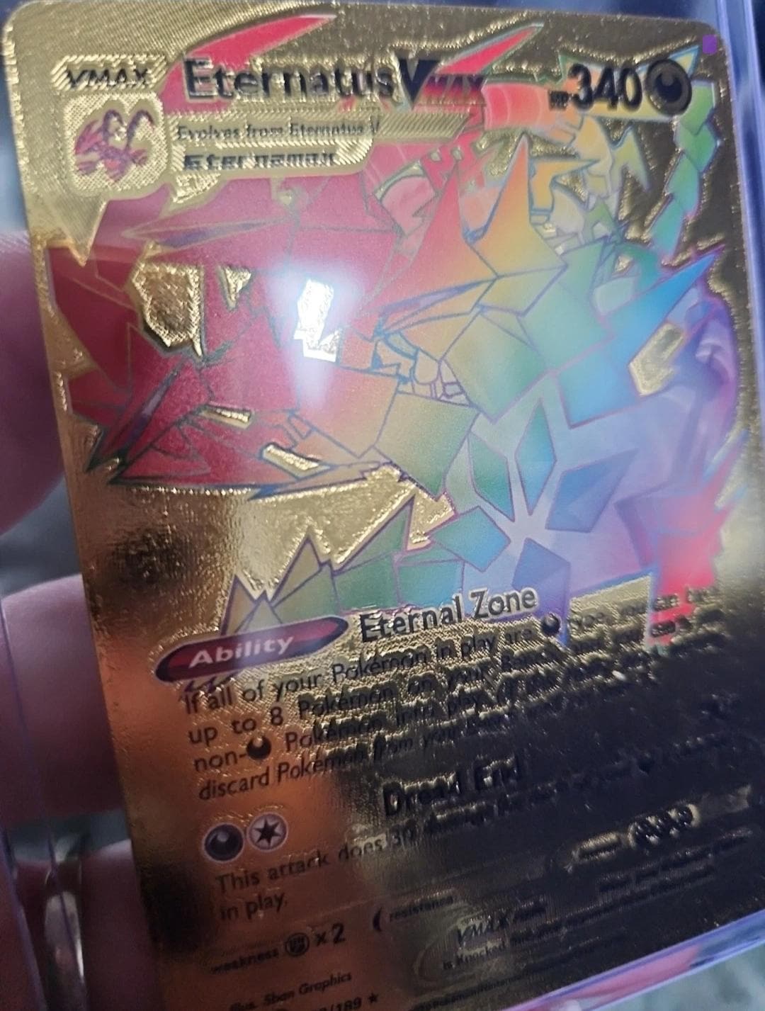 Eternatus Vmax Rainbow Gold Foil Fan Art Vinyl Collector Pokemon Card ...