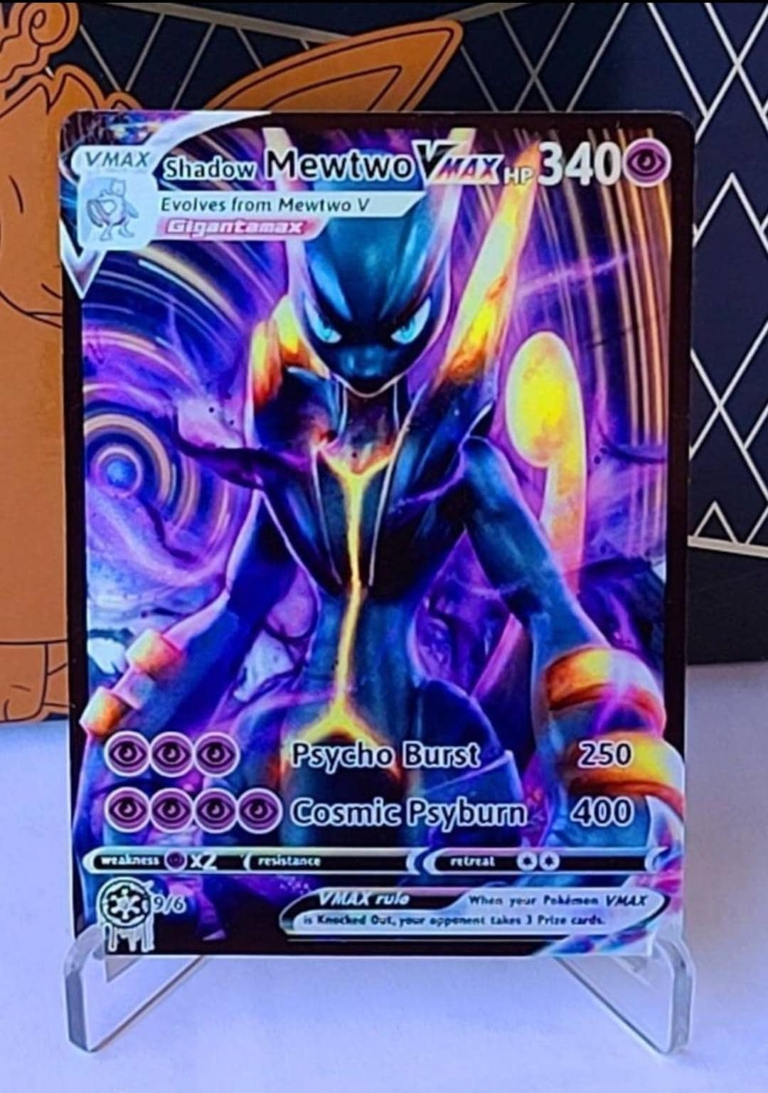 Custom Holographic Pokemon Vmax Card Mewtwo -anima Waifu Doujin ACG DIY ...