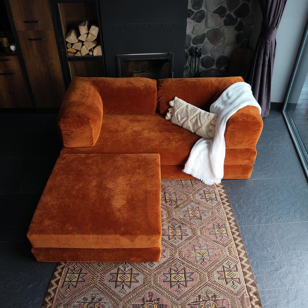 Modern Corduroy Teddy Sofa, Custom Teddy Open Corner, Soft Teddy Floor ...