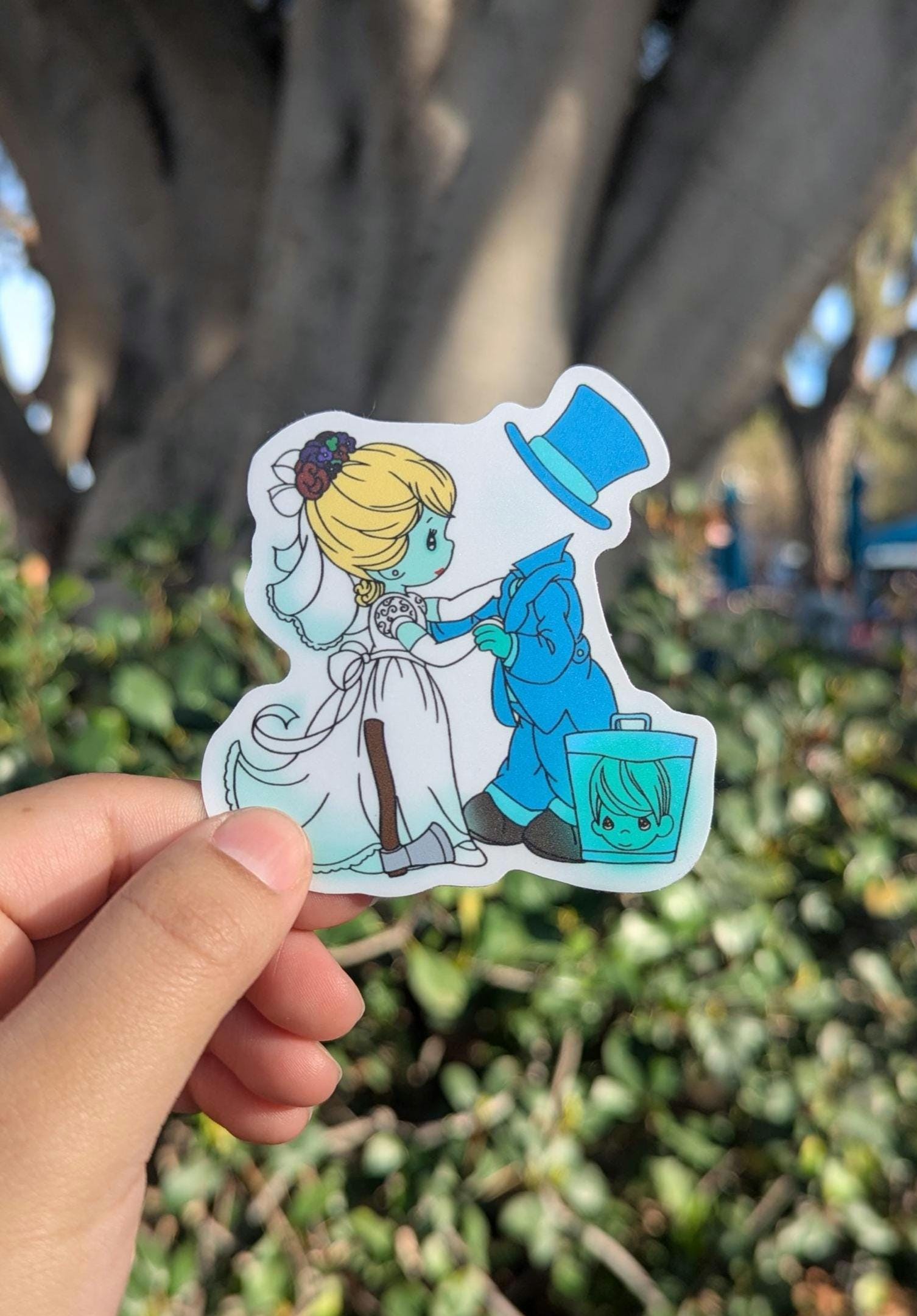 Altered Moments Bride and Hatbox Ghost Sticker - Etsy