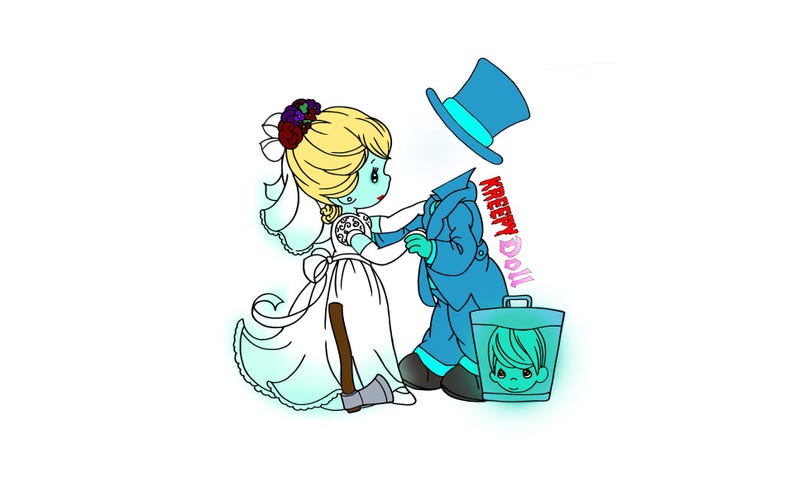Altered Moments Bride and Hatbox Ghost Sticker - Etsy