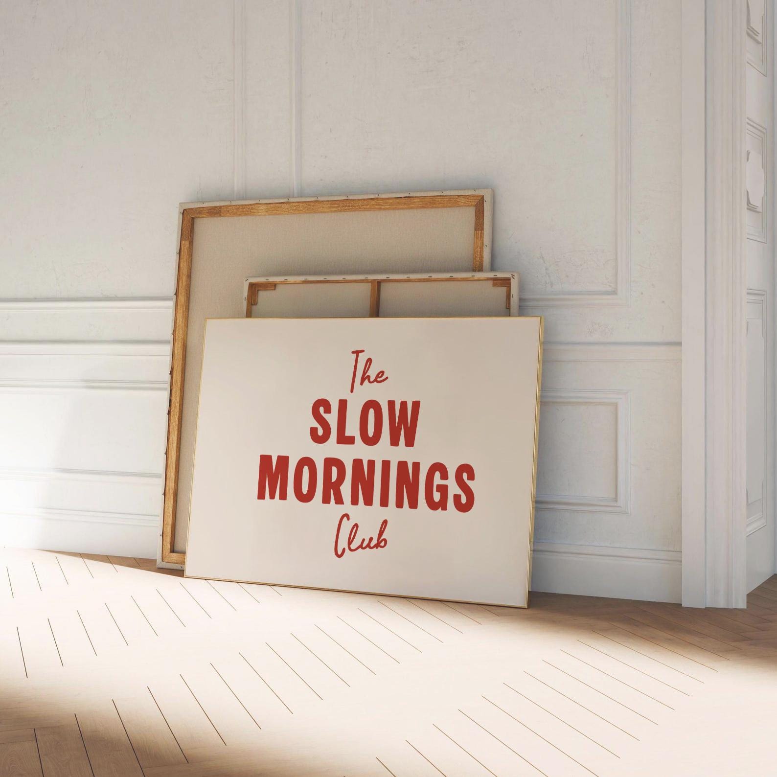 Slow Mornings Club Print | Printable Horizontal Wall Art | Over the Bed ...