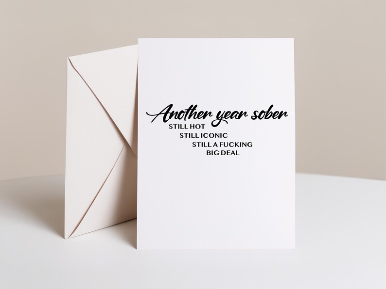 Funny Soberversary Card | Printable Cheeky Sober Card for Women ...