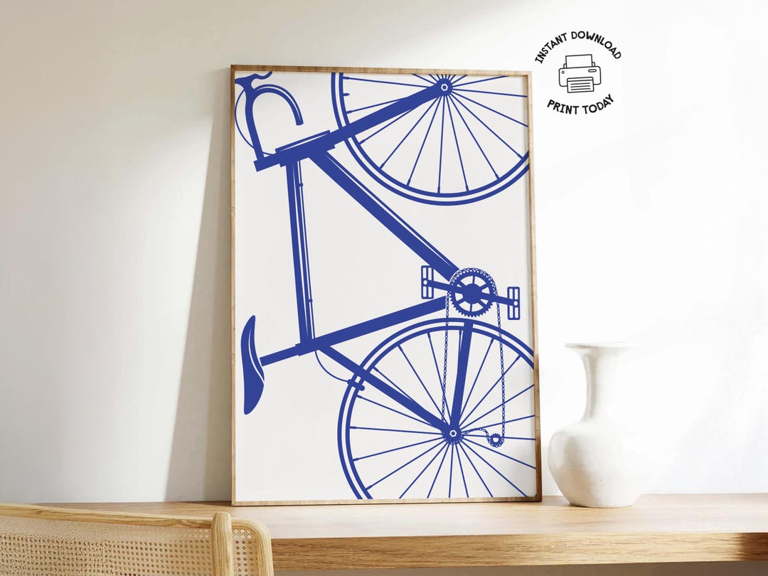 Minimalist Bicycle Wall Art | Printable Cycling Fitness Poster | Trendy ...