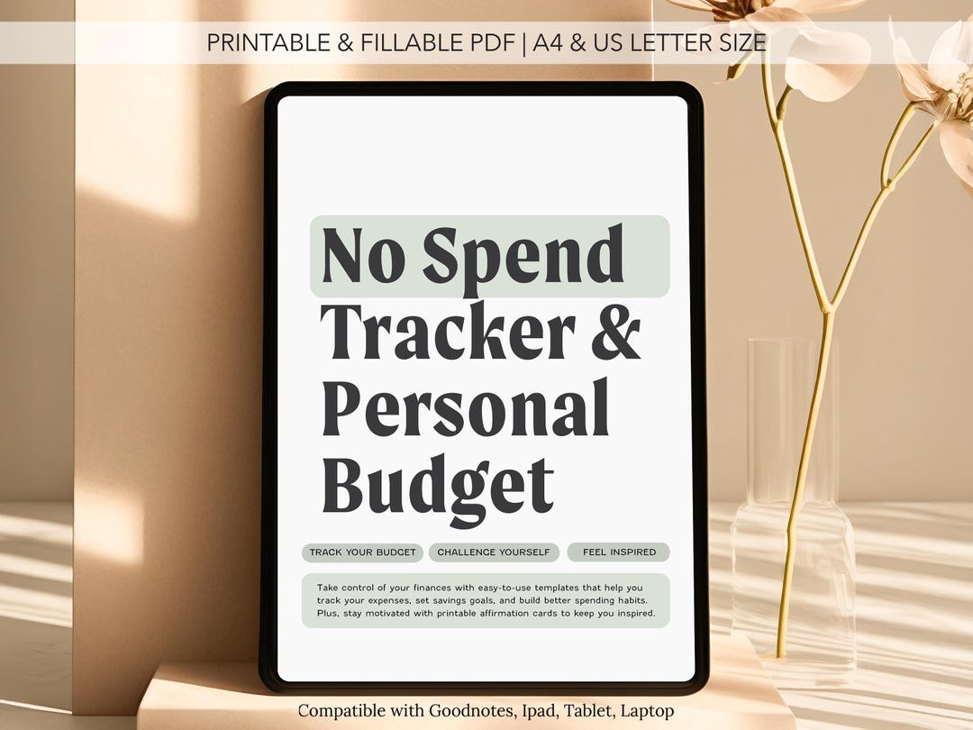 No Spend Money Saving Challenge | Printable Editable Budget Tracker ...