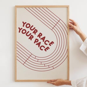 Running Wall Art | Printable Run Poster | Cherry Red Marathon Runner ...