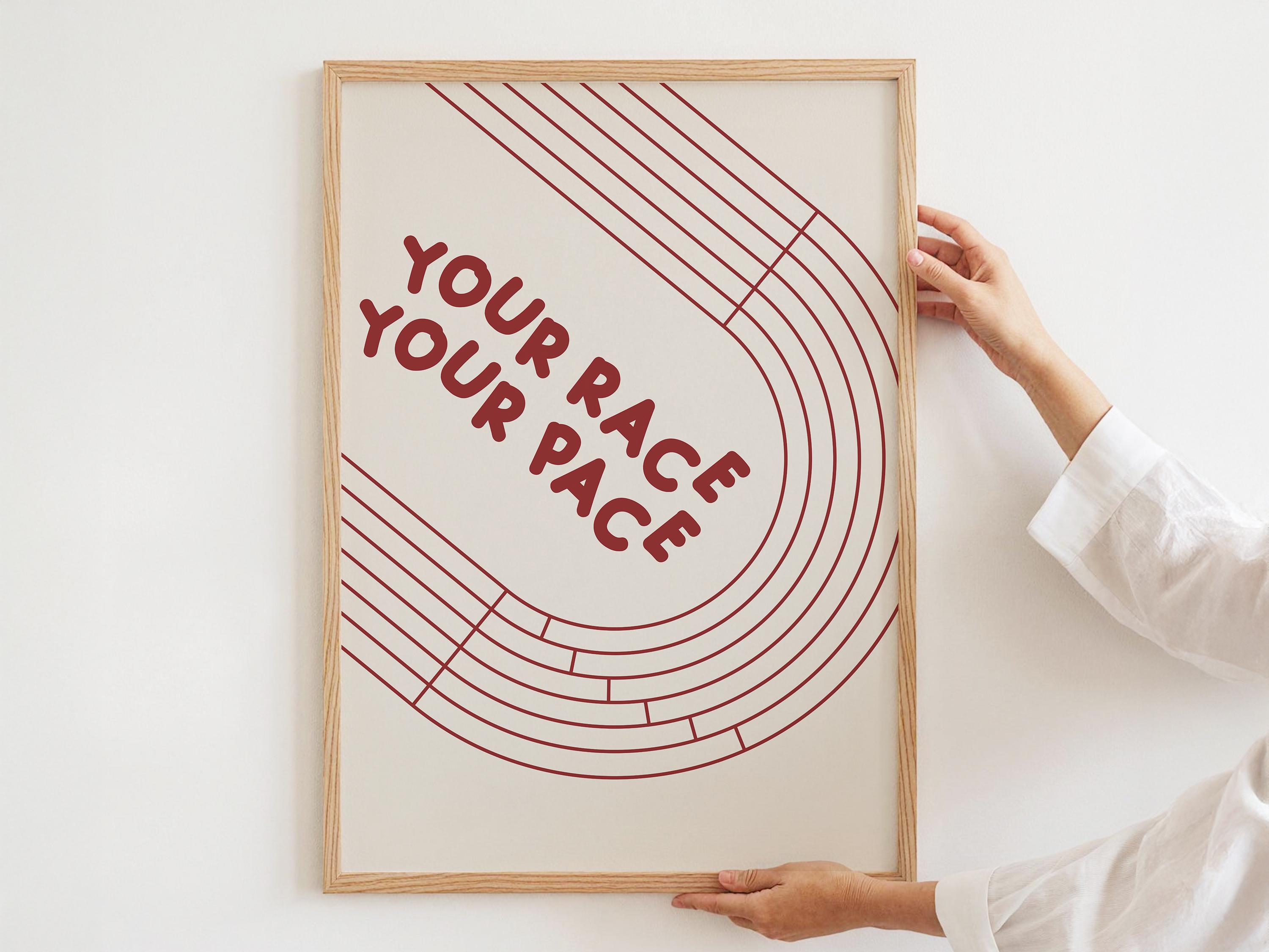 Running Wall Art | Printable Run Poster | Cherry Red Marathon Runner ...