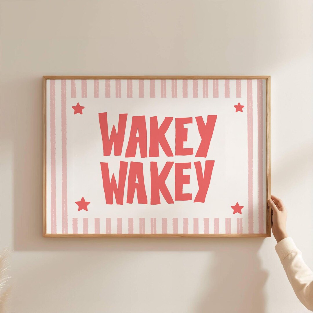Retro Wake up Print for Bedroom, Coffee Bar Cart, Kids Room | Printable ...