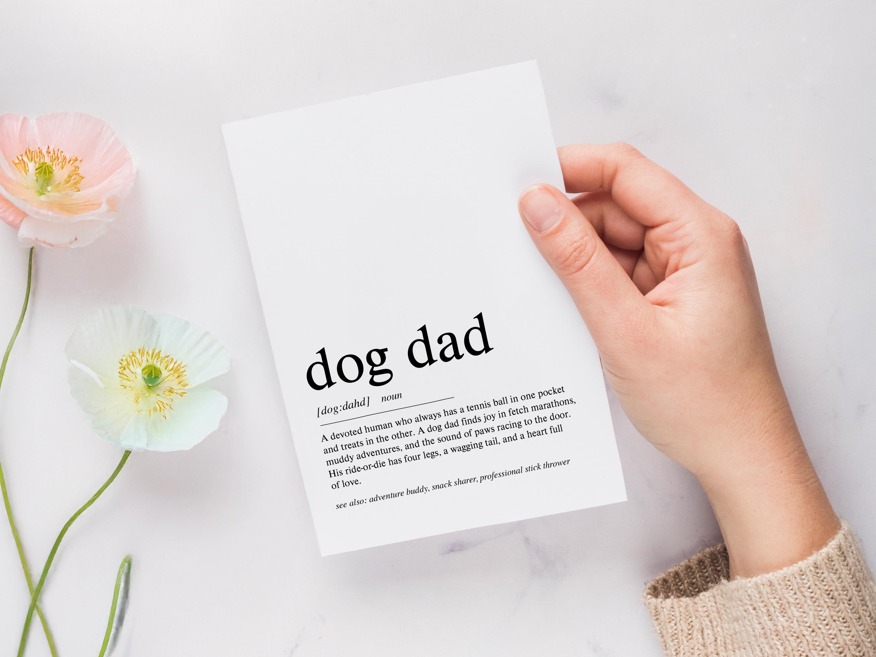 Dog Dad Definition Card | Printable Birthday Card for New Puppy Parent ...