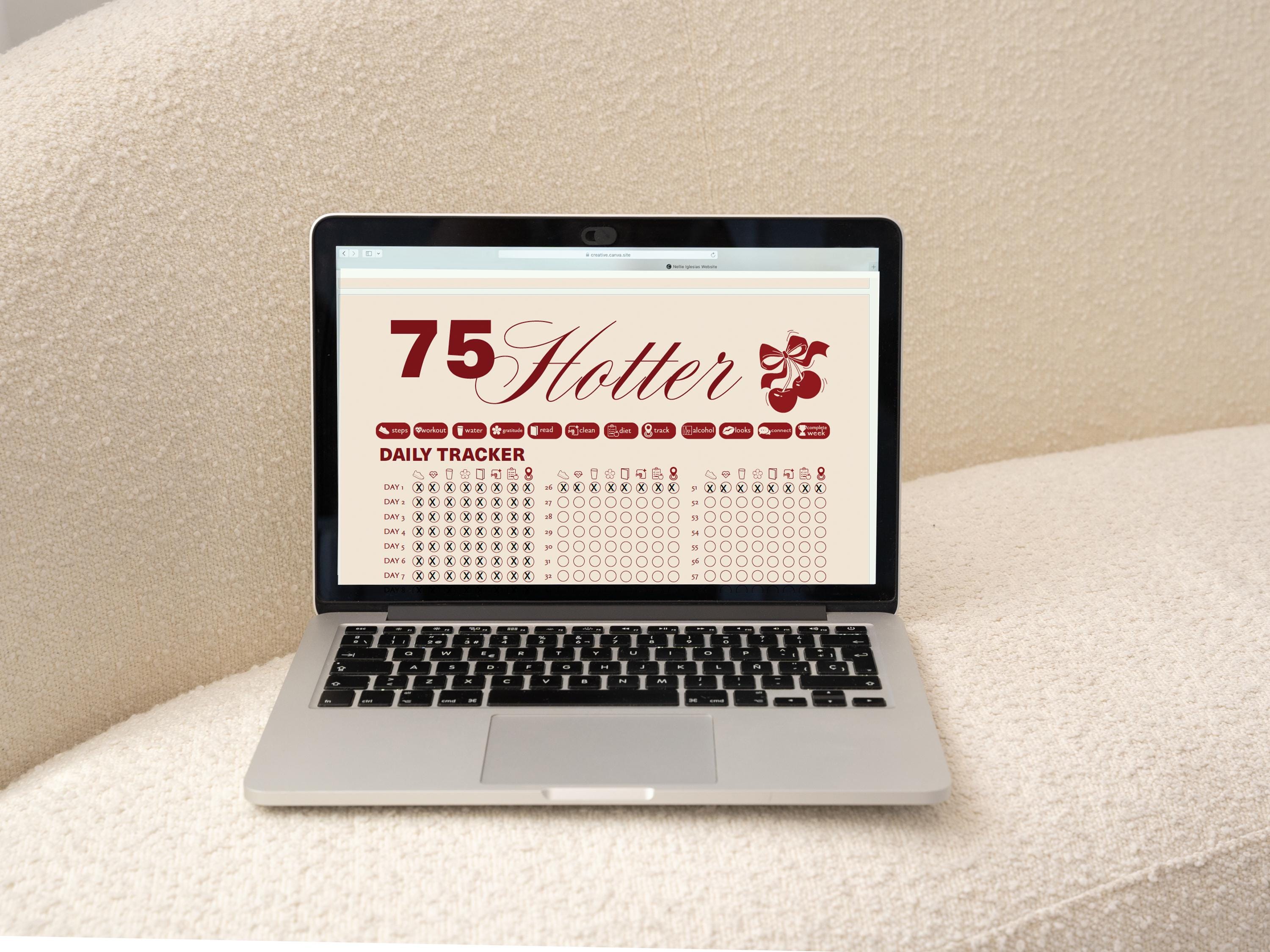 75 Hotter Challenge Digital Planner | Editable 75 Hot Tiktok Diary ...