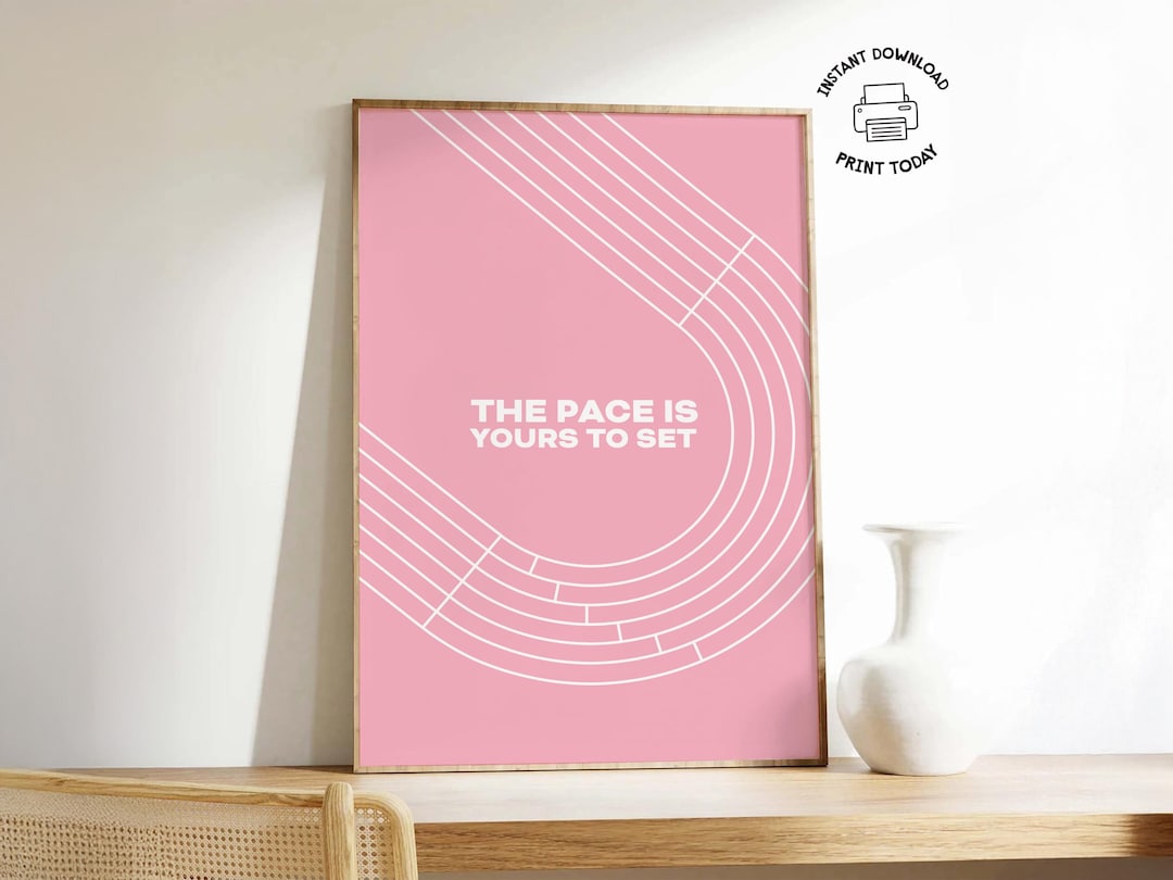 Pink Runner Wall Art | Printable Girly Run Club Poster | Housewarming ...