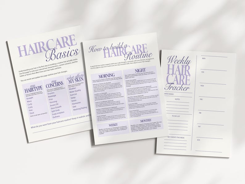 Haircare Planner & Tracker | Printable Healthy Growth Journal ...