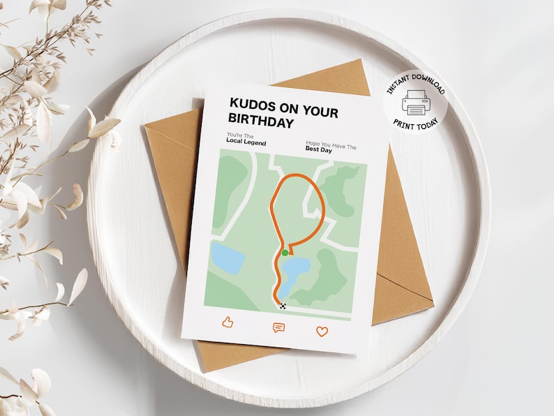 Strava Birthday Card | Printable Funny Running Bday Note | Gift for ...