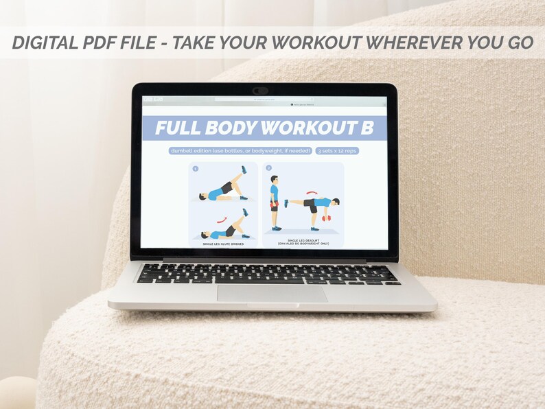 Full Body Workout Chart | Printable Dumbbell Only or Bodyweight ...