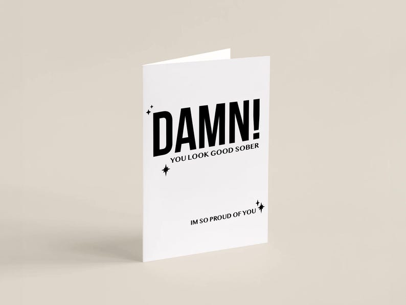 Funny Soberversary Card | Printable Cheeky Sober Card for Women ...