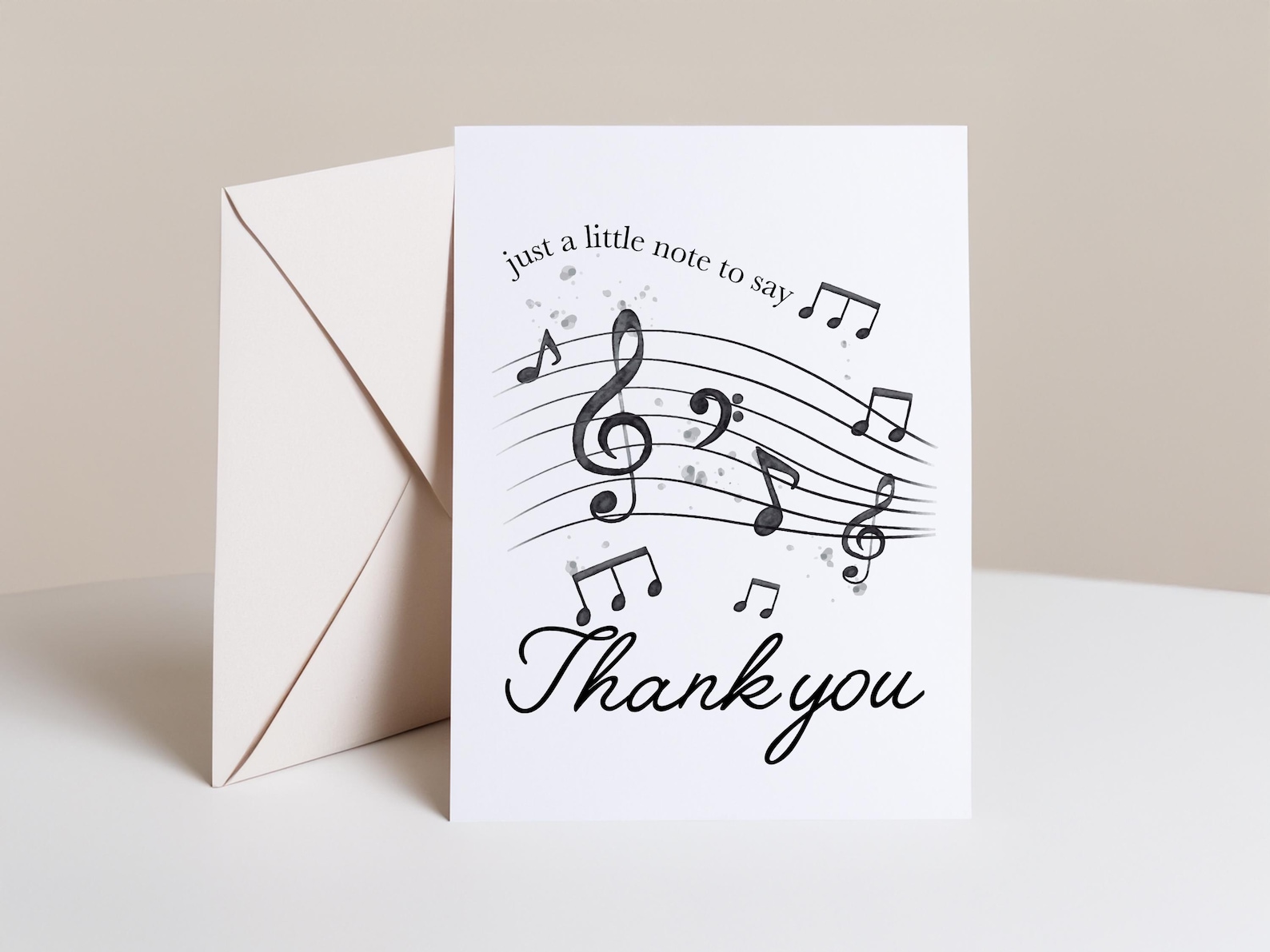 Printable Thank You Card | Music Notes Appreciation Card for Music ...