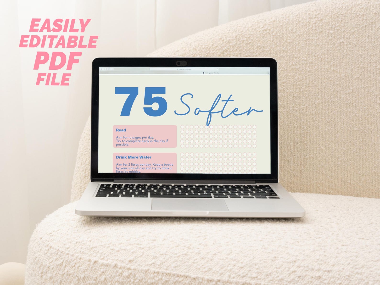 75 Soft Challenge Digital Planner | Tiktok 75 Softer Diary | Printable ...
