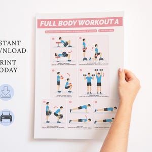 Workout Chart Bundle | Printable Gym Diagrams | Interactive Dumbbell ...