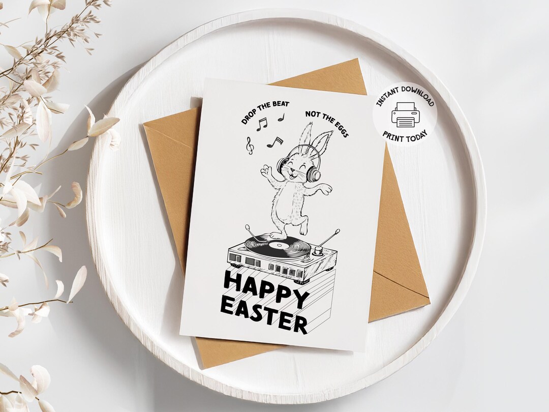 Happy Easter Card | Printable Funny Bunny Card for School, Family, Work ...
