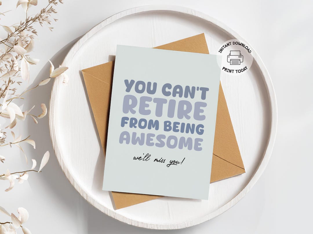 Printable Retirement Card | Kind Farewell Card for Colleague, Boss ...