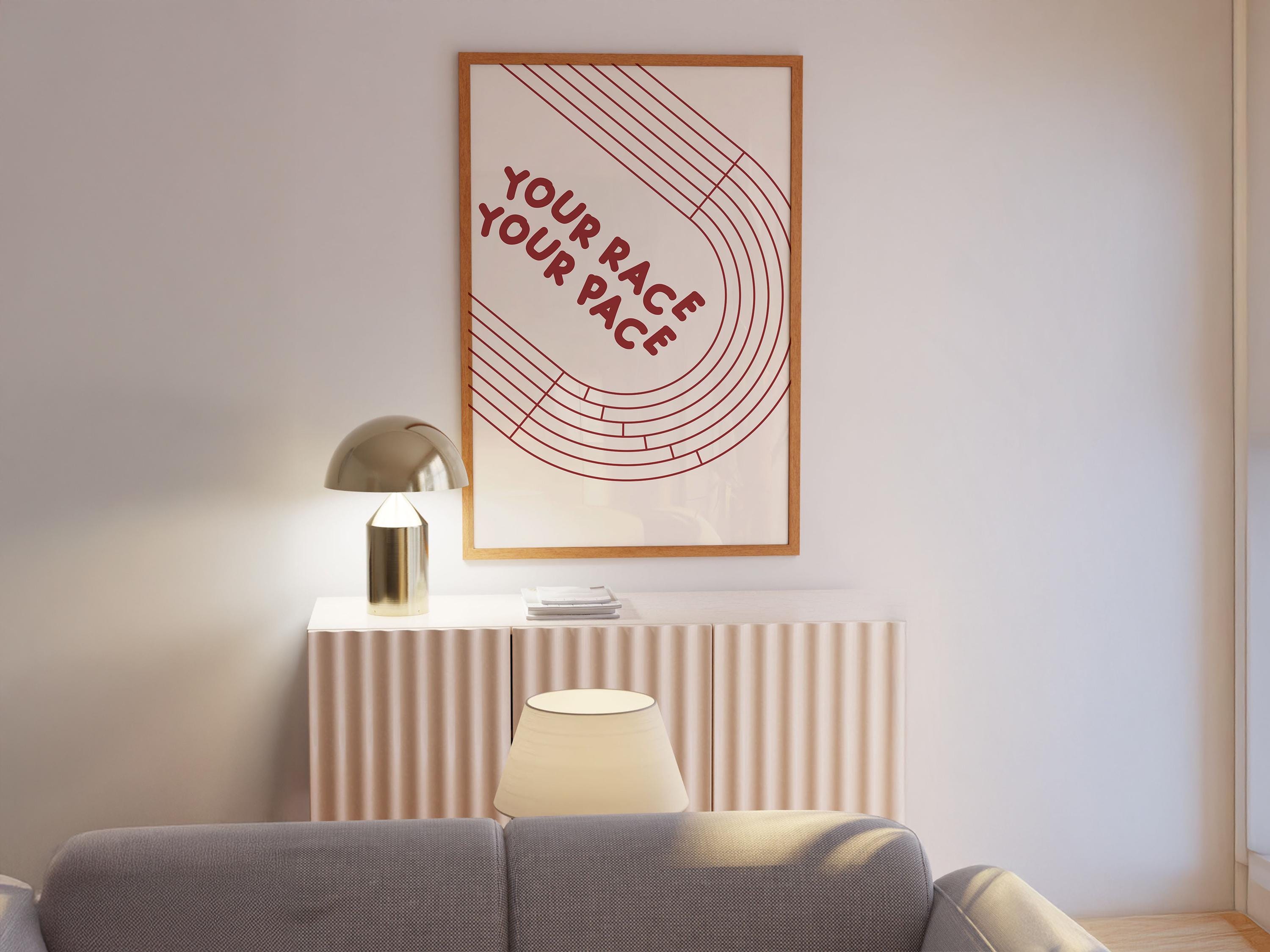 Running Wall Art | Printable Run Poster | Cherry Red Marathon Runner ...